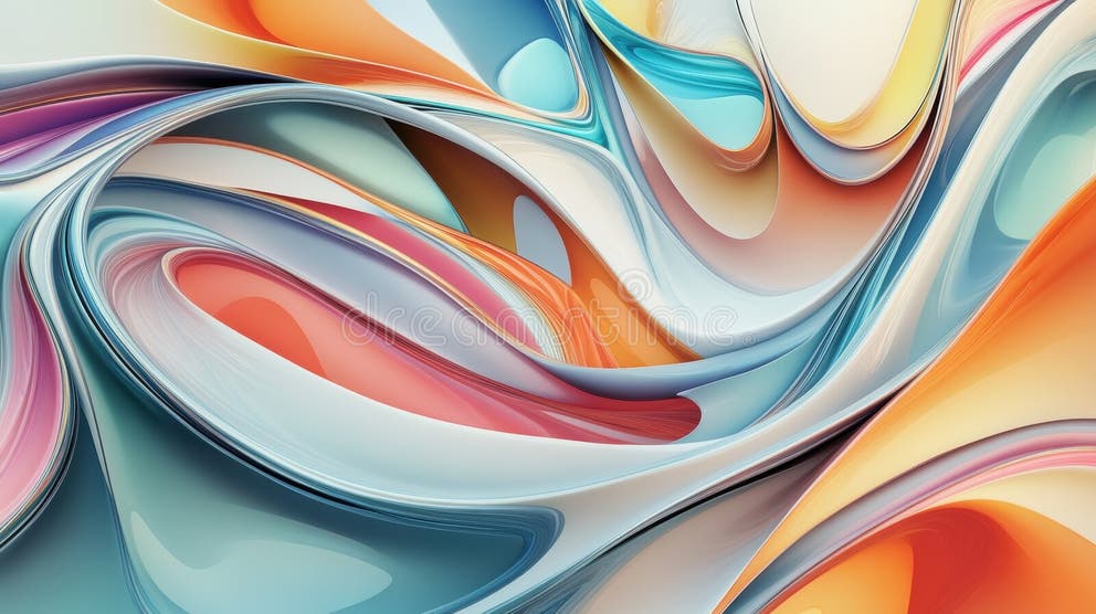 Colorful Abstract Waves Create a Flowing Vibrant Visual Effect Stock ...