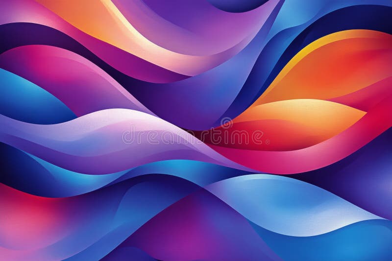 Colorful Abstract Waves Create a Vibrant Visual Experience in Deep Blue ...
