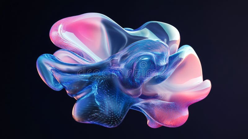 Colorful Abstract Waves 3D Illustration. Geometric Shape Background ...