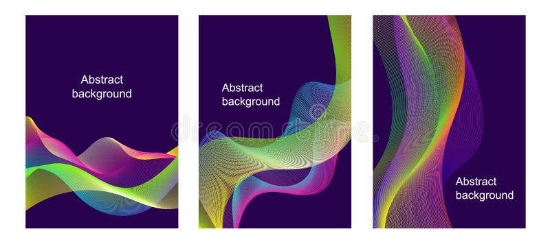Colorful Abstract Waves On A Dark Background Stock Vector