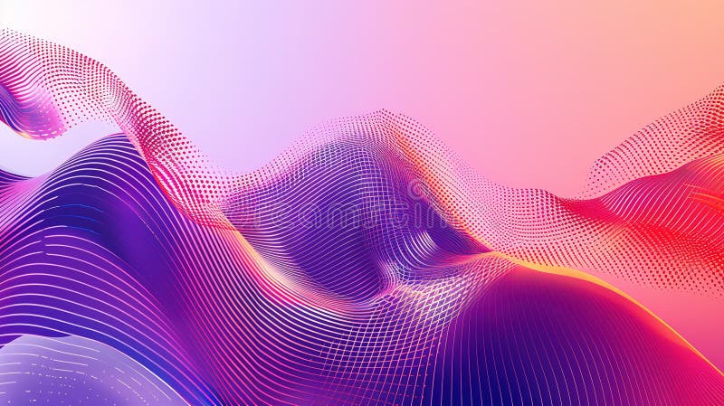 Colorful Abstract Waves in a Digital Landscape with Gradients at Sunset ...
