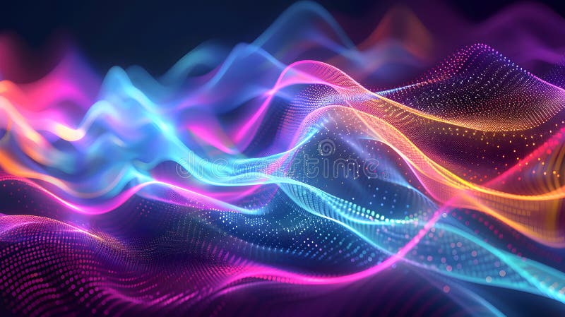 Colorful Abstract Waves with Glowing Lights and Gradient Stock Photo ...