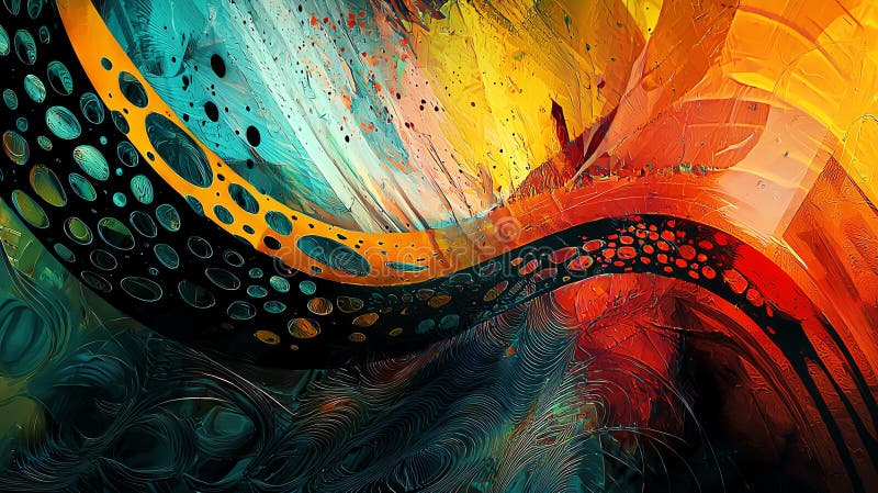 Colorful Abstract Waves with Intricate Patterns and Textures Stock ...