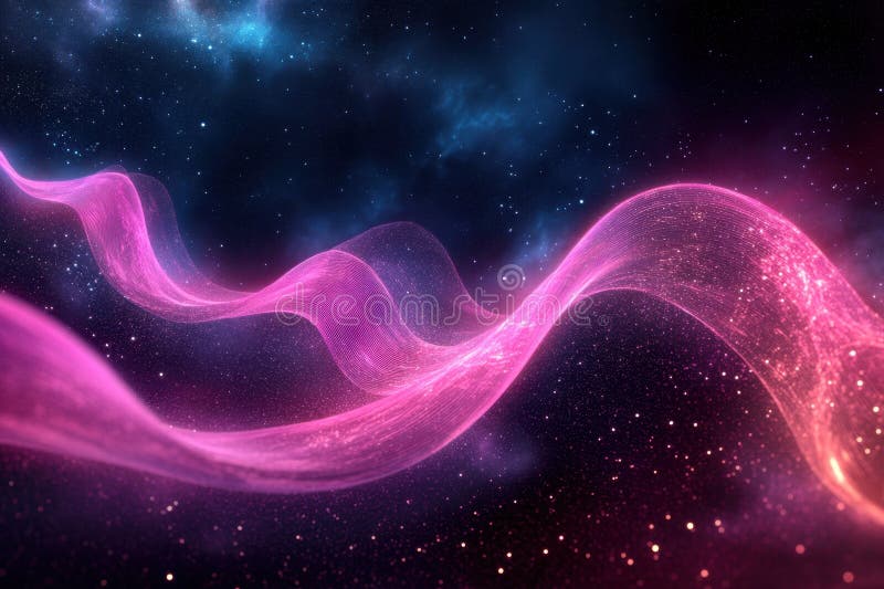 Colorful Abstract Waves of Light Move Gracefully through a Dark Cosmic ...
