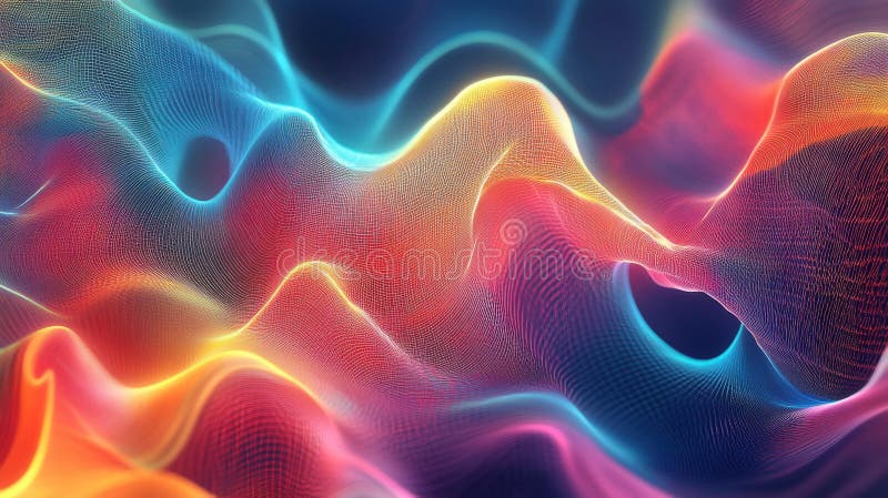 Colorful Abstract Waves and Lights Creating a Vibrant, Dynamic Visual ...