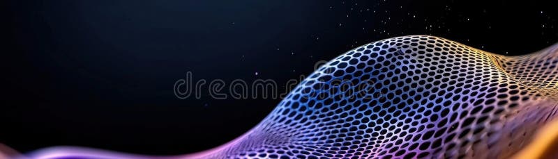 Colorful Abstract Waves with Mesh Patterns in a Dark Background for ...