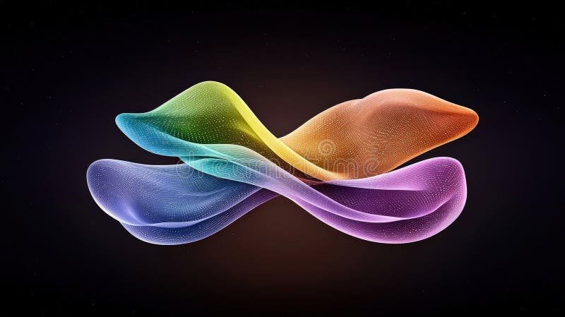Colorful Abstract Waves in Motion with a Gradient Spectrum on a Dark ...