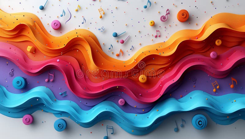 Colorful Musical Notes Swirl Dynamic Abstract Scene Stock Photos - Free ...