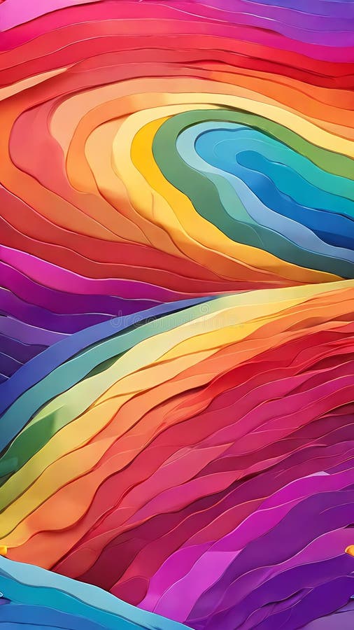 Colorful Abstract Waves in Rainbow Layers Stock Image - Image of ...