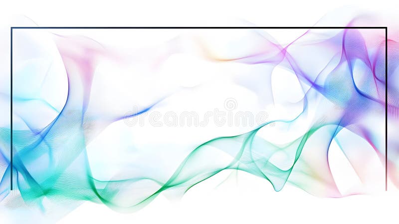 Colorful Abstract Waves with Rectangular Black Frame, Creating Vibrant ...