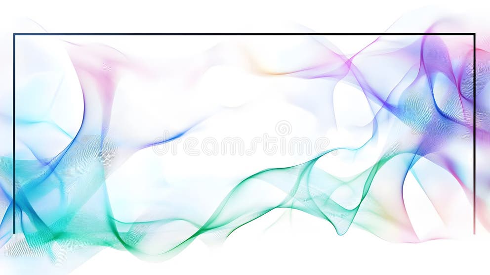 Colorful Abstract Waves with Rectangular Black Frame, Creating Vibrant ...