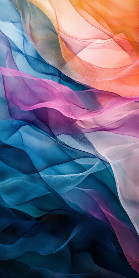 Colorful Abstract Waves Of Translucent Fabric Layers Stock Illustration Illustration Of Fluid