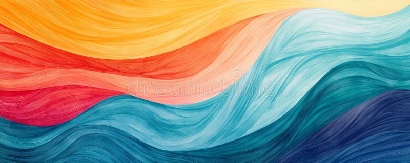 Colorful Abstract Waves, Vibrant Artistic Design. Creativity and ...