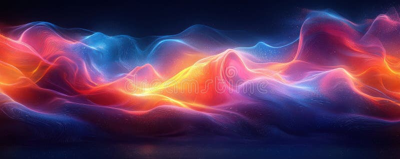 Colorful Abstract Waves in a Vibrant Dark Blue Background Stock Photo ...