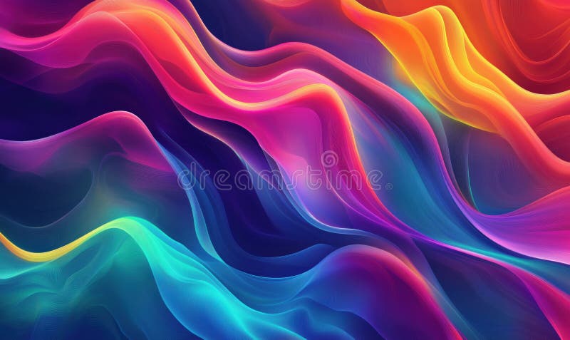 Colorful Abstract Waves in Vibrant Hues Creating a Dynamic Visual Flow ...