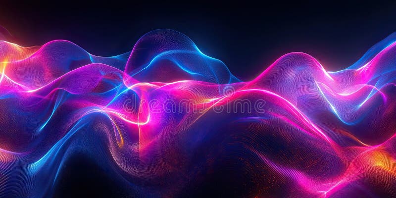 Colorful Abstract Waves with Vibrant Lighting Creating a Mesmerizing ...