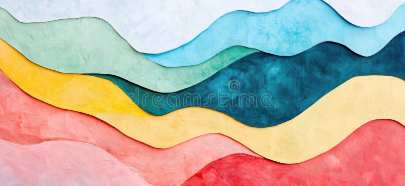 Colorful Abstract Wavy Layers in Pastel Tones Creating a Modern ...