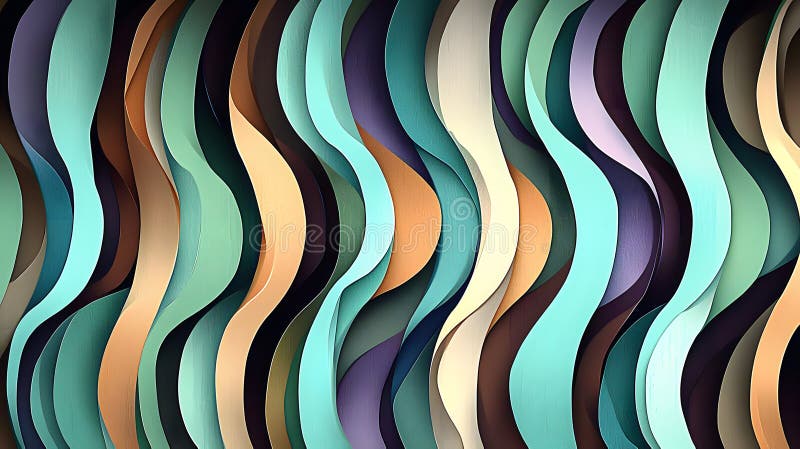 Colorful Abstract Wavy Pattern with Layered Textures. Stock ...