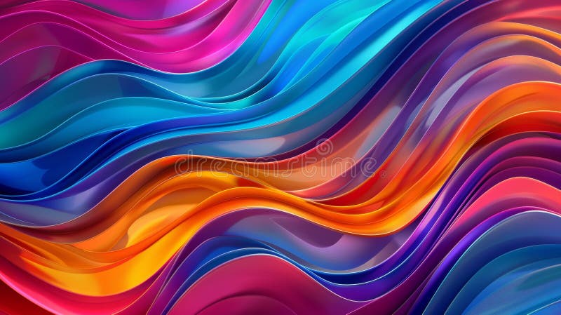Colorful Abstract Wavy Pattern with Vibrant Gradients Stock Photo - Image of vivid, spectrum ...
