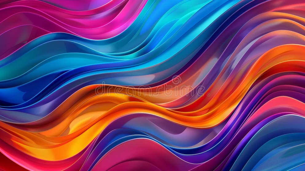 Colorful Abstract Wavy Pattern with Vibrant Gradients Stock Photo ...