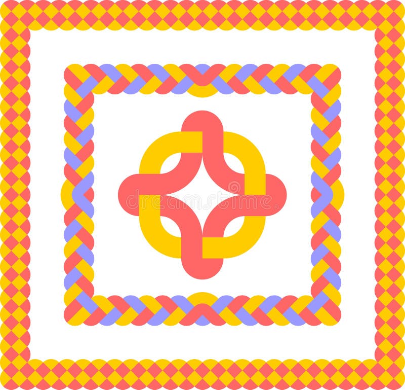 Colorful Abstract Weave Frame. Vector Color Pattern Stock Vector ...