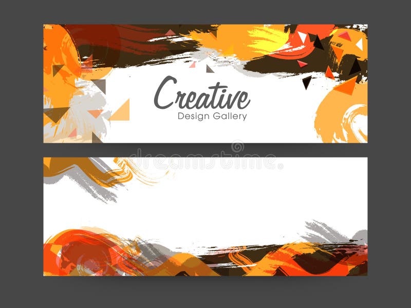 Colorful Abstract Web Header or Banner Set. Stock Illustration ...