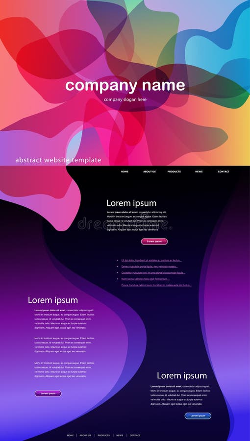 Colorful Abstract Website Template Background. Stock Vector ...