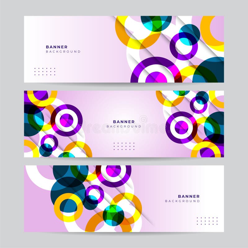 Colorful Abstract Wide Banner Background with Circles. Vector Abstract ...