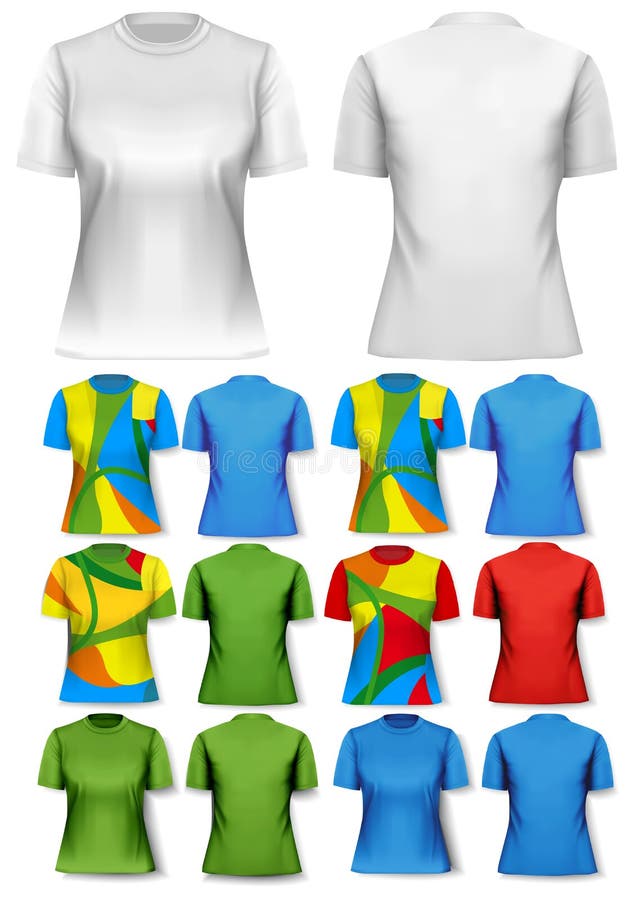 Colorful Abstract Women T-shirts. Vector Stock Vector - Illustration of ...