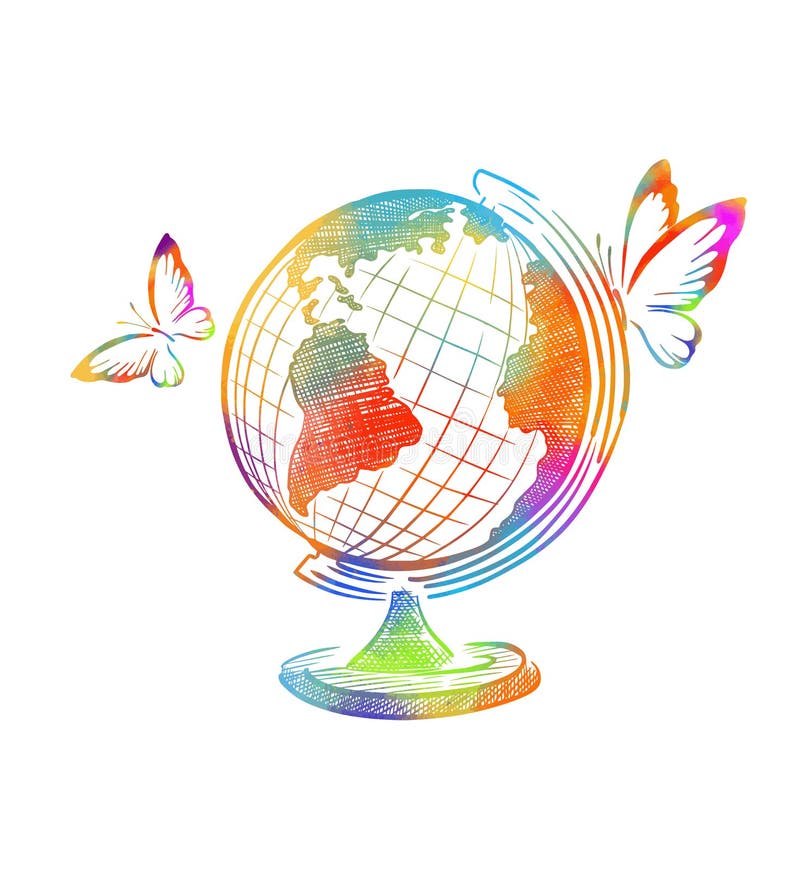 Colorful Abstract World Symbol. Globe Colored. Vector Illustration ...