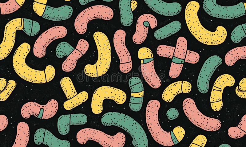 Colorful Abstract Worm-like Shapes Pattern on Dark Background for ...