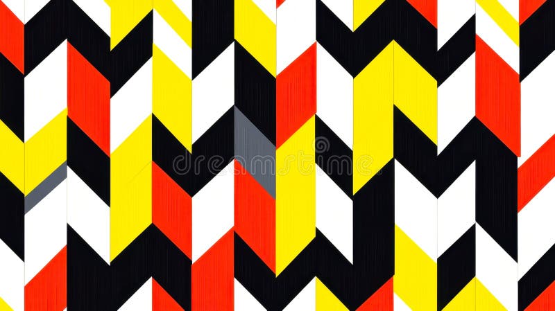 Colorful Abstract Zigzag Pattern in Bold Red, Yellow, Black, and White ...