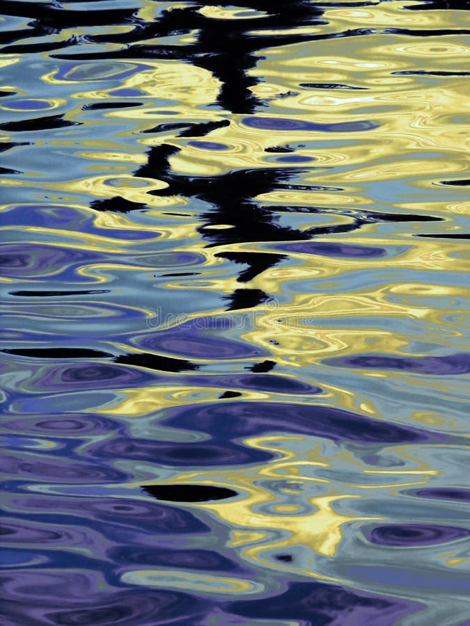 Black and Blue Water Reflection Stock Image - Image of seacoast ...