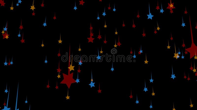 Colorful Abstraction of Small Stars Falling on the Black Background ...
