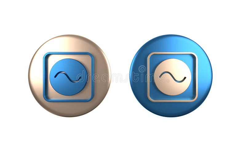 Colorful AC Voltage Source Symbol Icon Isolated on White Background ...
