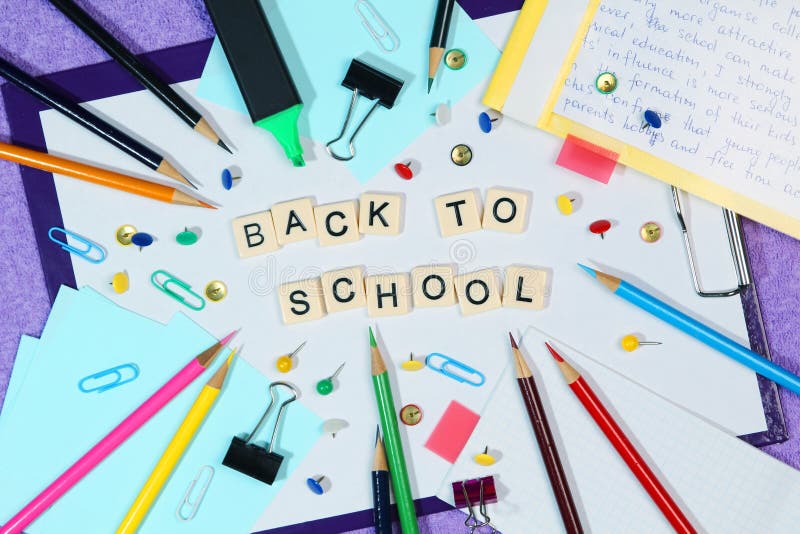 Different Study Equipment Ready for School Stock Photo - Image of ...