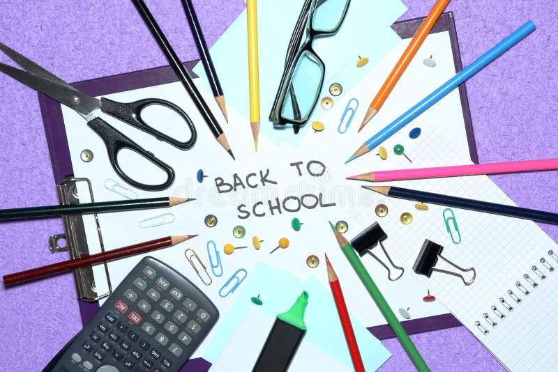Different Study Equipment Ready for School Stock Photo - Image of ...