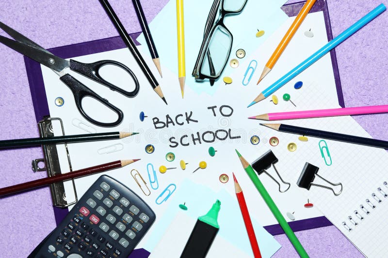 Different Study Equipment Ready for School Stock Photo - Image of ...