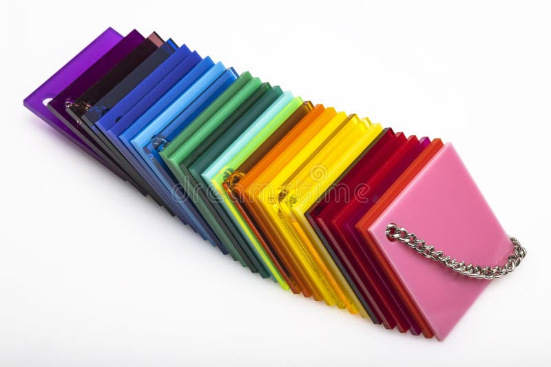 Colorful Acrylic Sheets Plastic Samples on White Background , Equipment ...