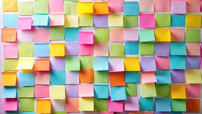 Colorful Adhesive Notes Arranged on a White Surface a Visual ...