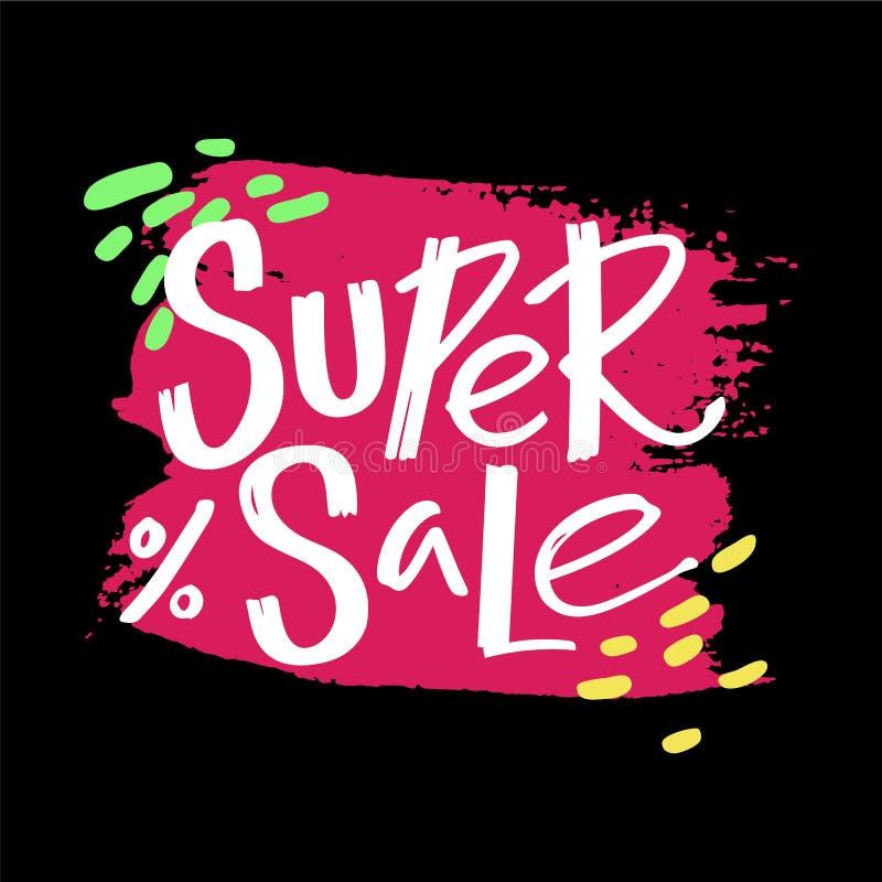 Colorful Advertising Concept of Super Sale. Creative Vector Banner ...