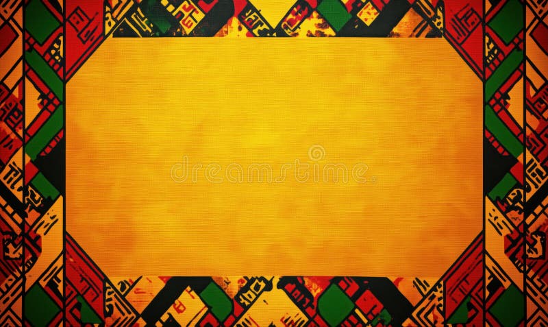 Colorful African-inspired Border with Vibrant Patterns and a Blank ...