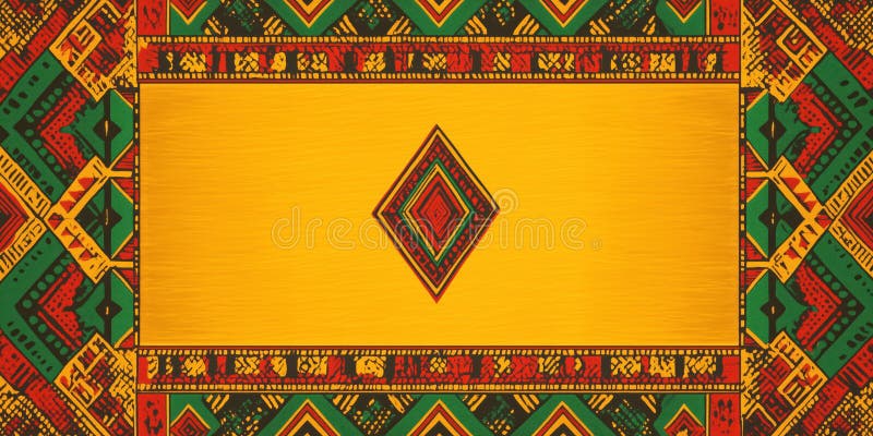 Colorful African Tribal Pattern with Diamond Shape and Vibrant Borders ...