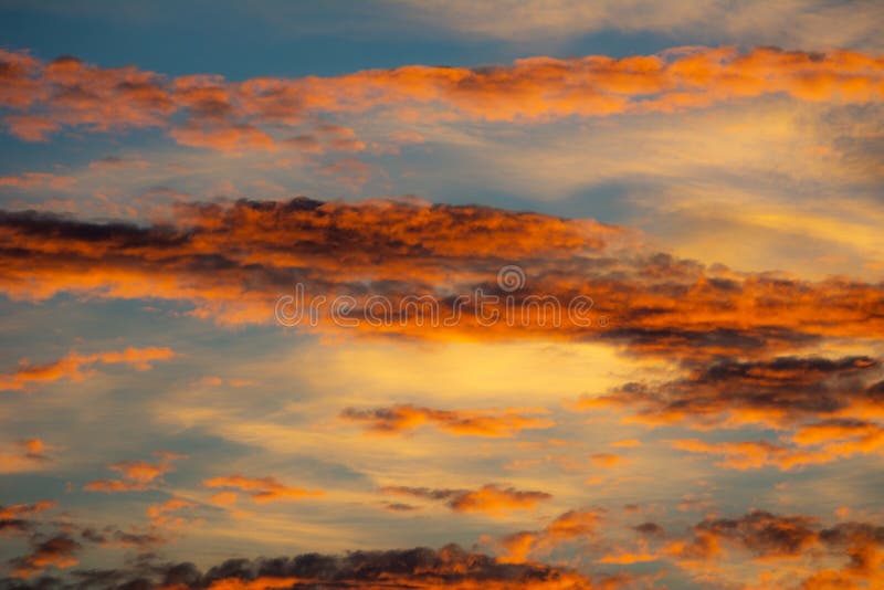 Afterglow Sky Background with Clouds Stock Image - Image of evening ...