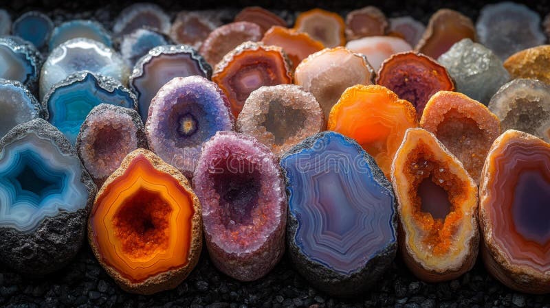Colorful Agate Geodes Display Generative AI Stock Illustration ...
