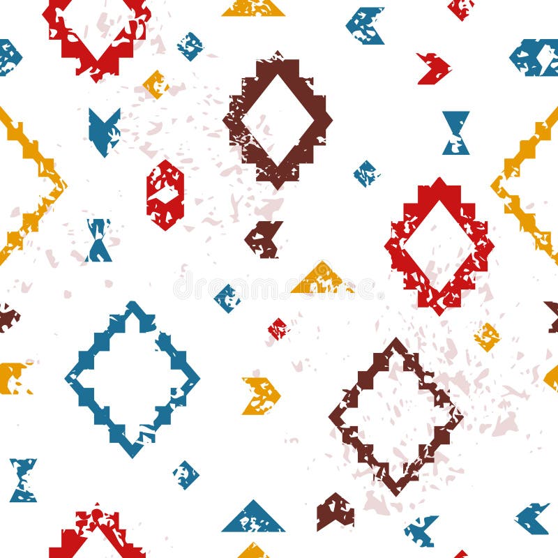 Colorful Aztec Ornament On White Geometric Ethnic Illustration Vector