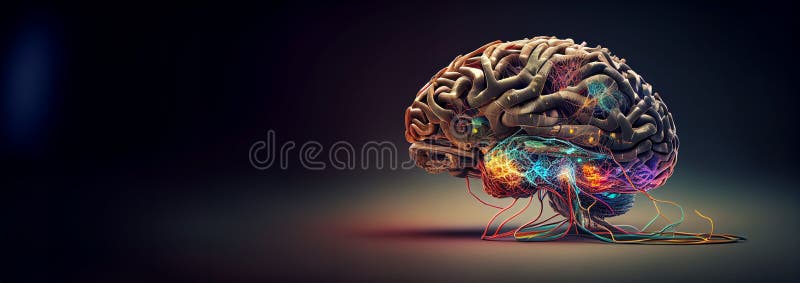 Colorful AI Brain - Artificial Intelligence Theme. Generative AI Stock ...