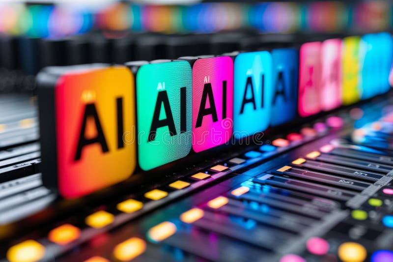 Colorful AI Keyboard Keys, Digital Art, Technology Innovation ...