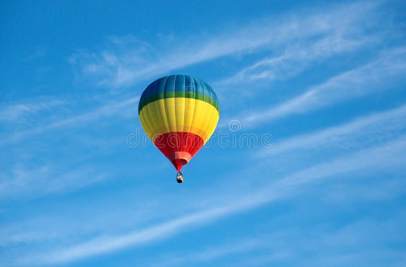 Colorful Air Balloon in Blue Sky Stock Photo - Image of aerial, balloon ...