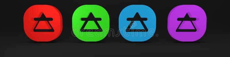 Colorful Air Element of the Symbol Alchemy Icon Isolated on Black ...
